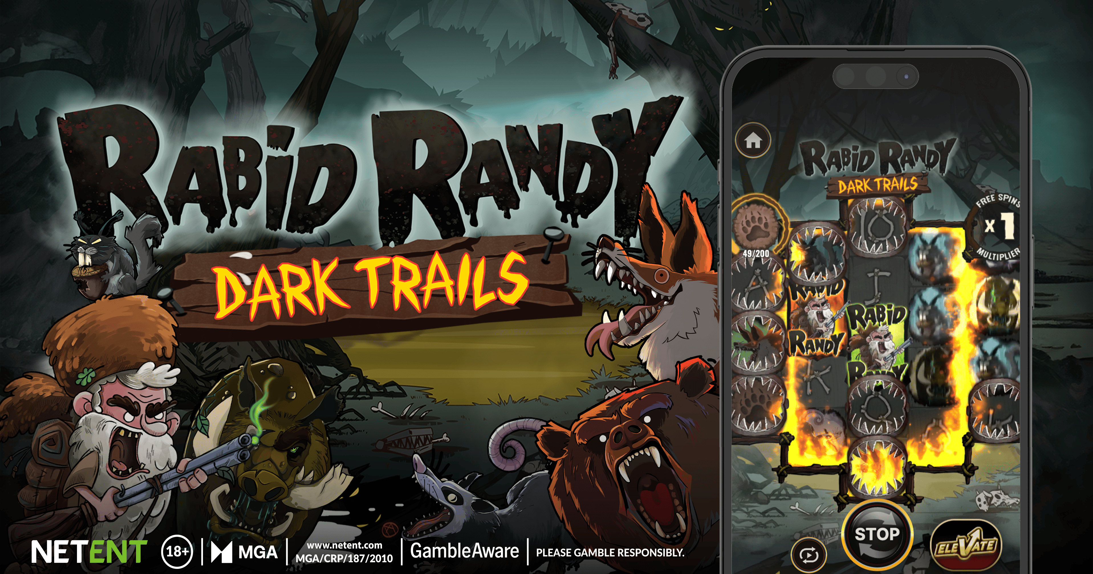 Rabid Randy Dark Trails - a slot by NetEnt